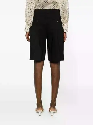 Pinko Bermuda Shorts With Pressed Pleats And Buttoned Pockets