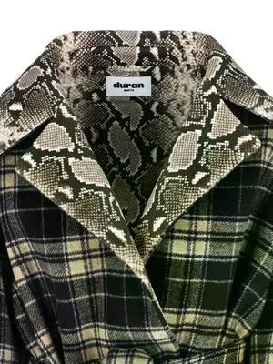 DURAN LANTINK Plaid Snakeskin Effect Coat