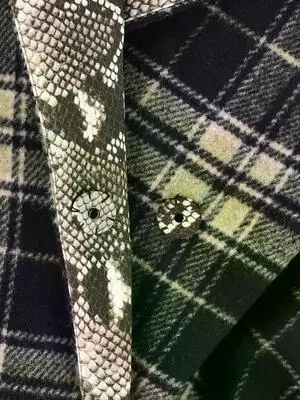 DURAN LANTINK Plaid Snakeskin Effect Coat