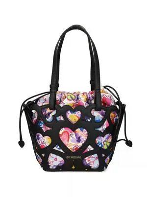 Moschino Heart Cutout Tote Bag - Black