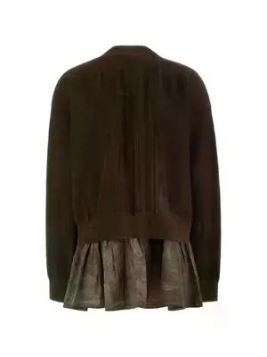 UMA WANG Oversized Cardigan With Gathered Detailing - Brown
