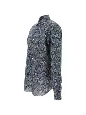 BARBA NAPOLI Paisley Buttoned Shirt - Blue