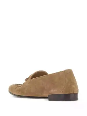 DOUCAL'S Suede Tassel Detail Loafers - Brown