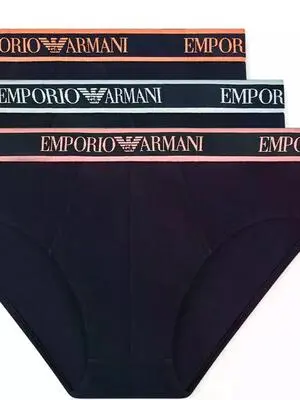 Emporio Armani Logo-detail Briefs Set - Blue