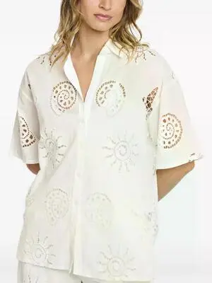 Miss June Kyle Cut-out Detail Cotton Shirt - White