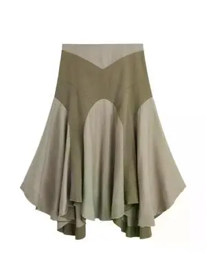 Our Legacy Thyme Panelled Asymmetric Skirt - Green