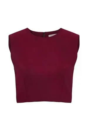 Carolina Herrera Sleeveless Cropped Top Red