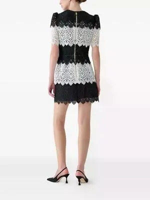 Carolina Herrera Lace Trim Mini Dress