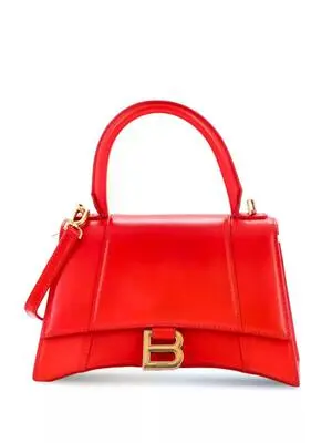 Balenciaga Hourglass Top Handle Bag Small Satchel Leather - Red