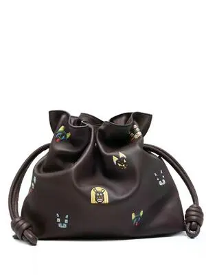 Loewe Embroidered Leather Flamenco Clutch Bag