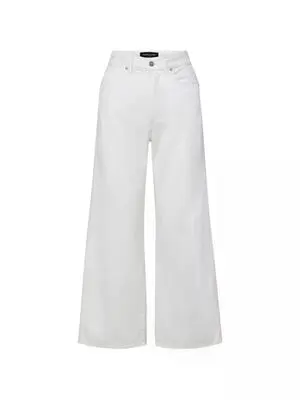 Veronica Beard Taylor Cropped Wide Leg Jeans - White
