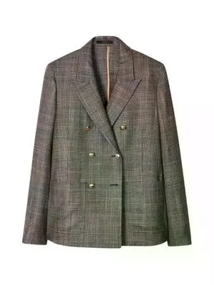 Paul Smith Double-breasted Check Blazer - Grey