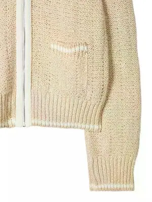 Paul Smith Cream Organic Cotton Zip-up Cardigan