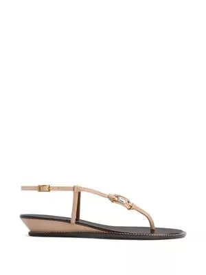 GIUSEPPE ZANOTTI Amelia Crystal Embellished Wedge Sandals - Neutrals