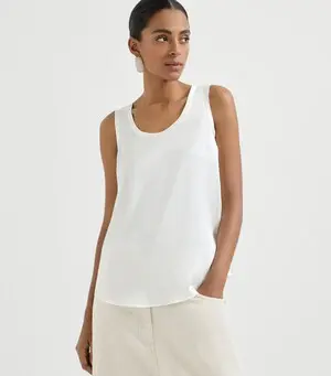 Brunello Cucinelli Stretch-silk Satin Reversible Tank Top