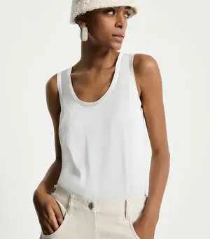 Brunello Cucinelli Stretch-silk Satin Reversible Tank Top
