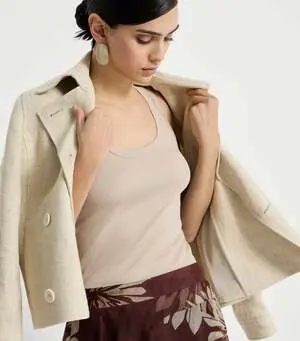 Brunello Cucinelli Stretch-cotton Ribbed Tank Top