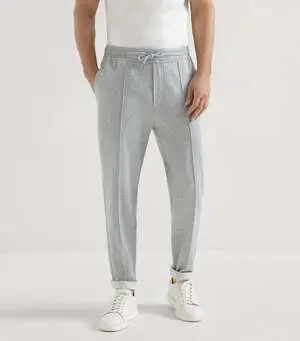 Brunello Cucinelli Cotton-blend French Terry Sweatpants - Grey