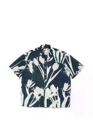 POP TRADING COMPANY Tulip Print Short Sleeve Shirt - Blue