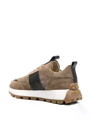 SERGIO MORETTI FIRENZE Beige Striped Lace-up Sneakers