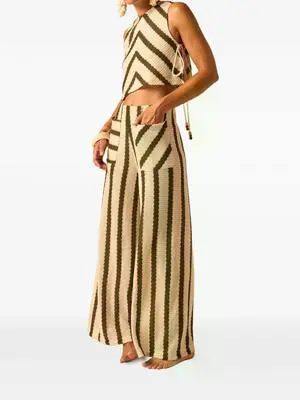 JBQ Striped Palazzo Pants - Neutrals