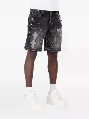 GUAPI Rhinestone Embellished Gothic Denim Shorts