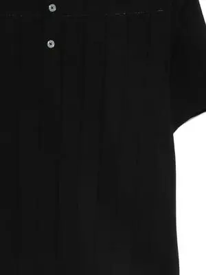 DIKTAT Ribbed-knit Polo Shirt - Black