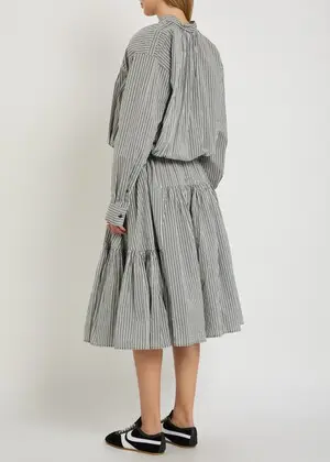 Dries Van Noten Striped Cotton-blend Poplin Midi Dress