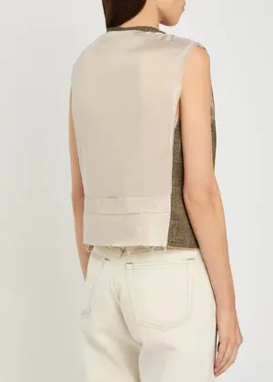 Our Legacy Linen And Silk-blend Waistcoat - Brown