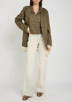Our Legacy Linen And Silk-blend Waistcoat - Brown