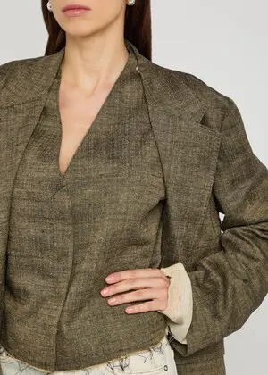 Our Legacy Linen And Silk-blend Waistcoat - Brown