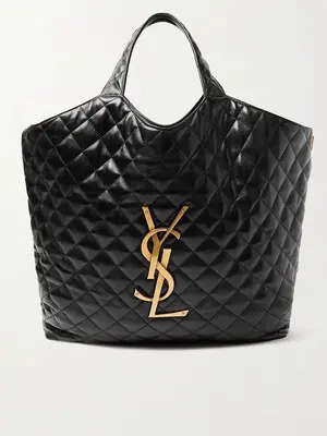 Saint Laurent ICARE Maxi Matelassé Leather Tote Black