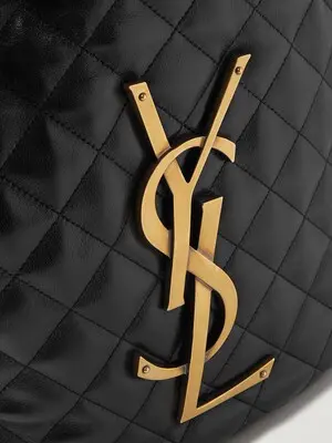 Saint Laurent Icare Maxi Quilted Leather Tote - Black