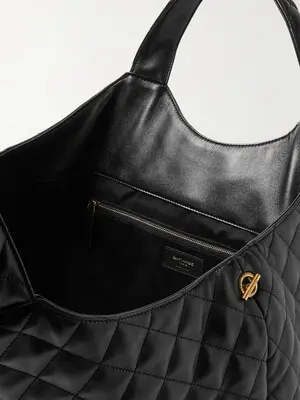 Saint Laurent Icare Maxi Quilted Leather Tote - Black