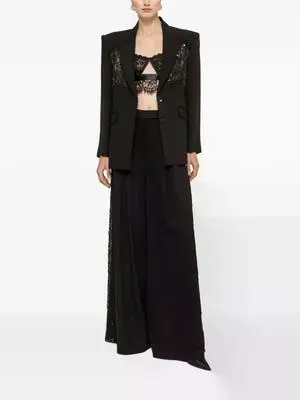 NISSA Lace Insert Wide Leg Trousers