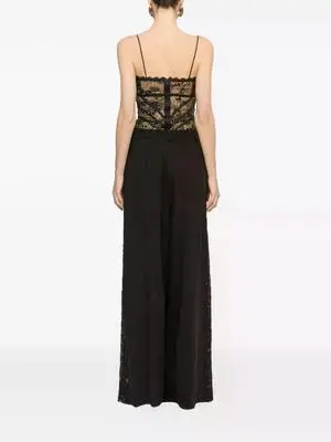 NISSA Lace Insert Wide Leg Trousers