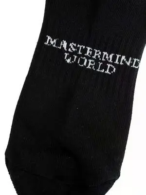 MASTERMIND WORLD Skull Intarsia Crew Socks - Black