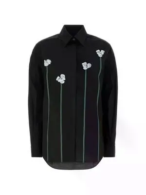 Moschino Floral Appliqué Shirt - Black
