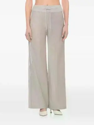 PANICALE Drawstring Wide-leg Trousers With Metallic Waistband - Neutrals