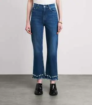 Maje Beaded High-rise Flared Jeans