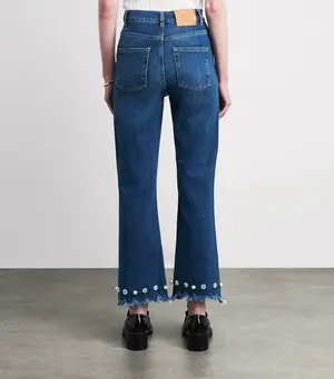 Maje Beaded High-rise Flared Jeans