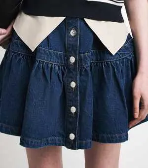Maje Button-detail Denim Mini Skirt