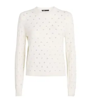 Maje Wool-blend Rhinestone Sweater