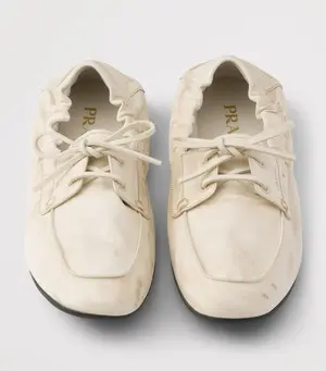 Prada Antiqued Leather Shuffle Loafers