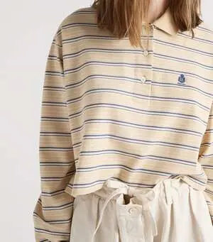 Prada Striped Cotton Piqué Polo Shirt