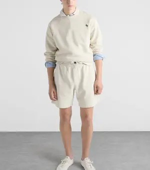 Prada Cotton Logo Tab Sweatshirt - Neutral