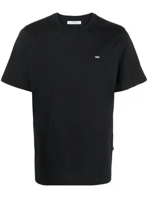Wood Wood Logo-print Cotton T-shirt - Black