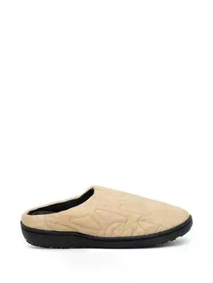 SUBU Quilted Logo Detail Slippers - Neutrals
