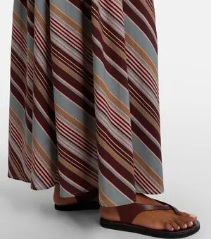 ADRIANA DEGREAS Striped Cotton-blend Maxi Skirt