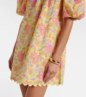 JULIET DUNN Floral Off-shoulder Cotton Minidress